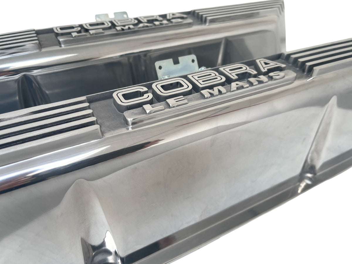 Ford COBRA LE MANS FE Tall Valve Covers - Die-Cast Logo - Polished ...