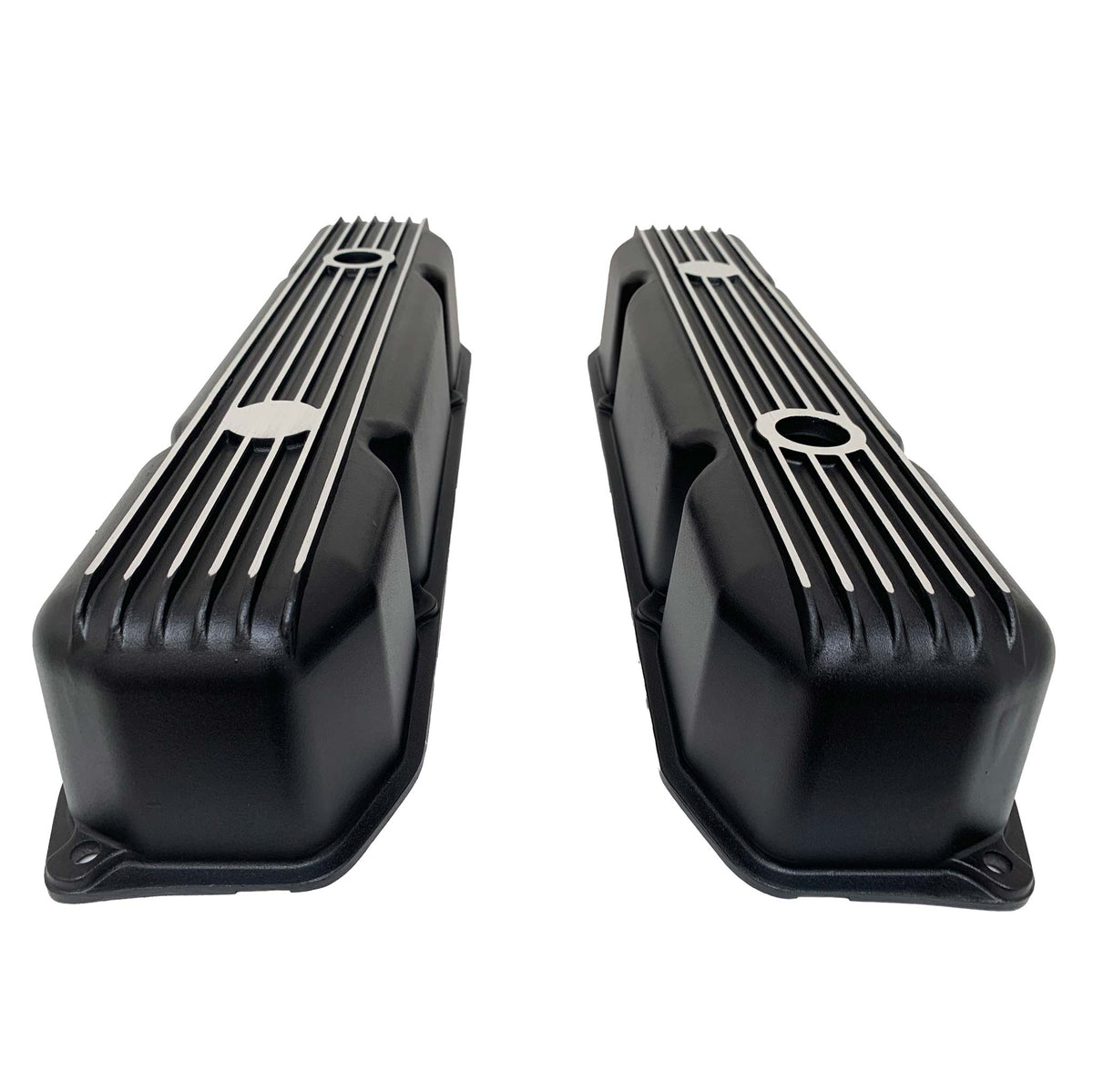 Mopar 383, 400, 440 Finned Valve Covers - Die-Cast Aluminum - Black ...