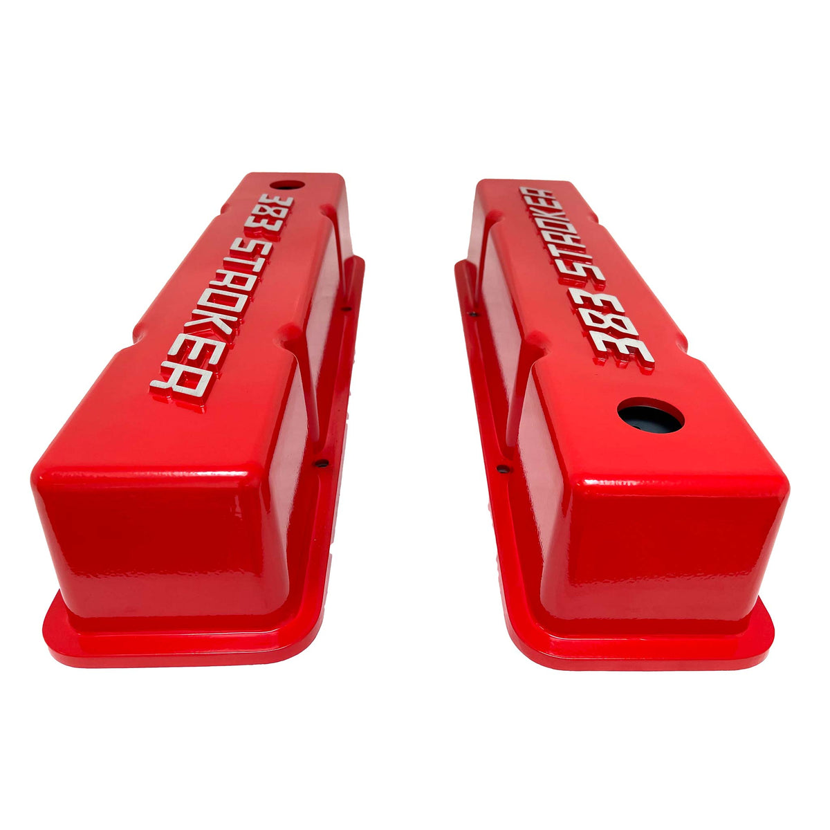 383 STROKER Raised Letter Tall Valve Covers - Red – Ansen USA