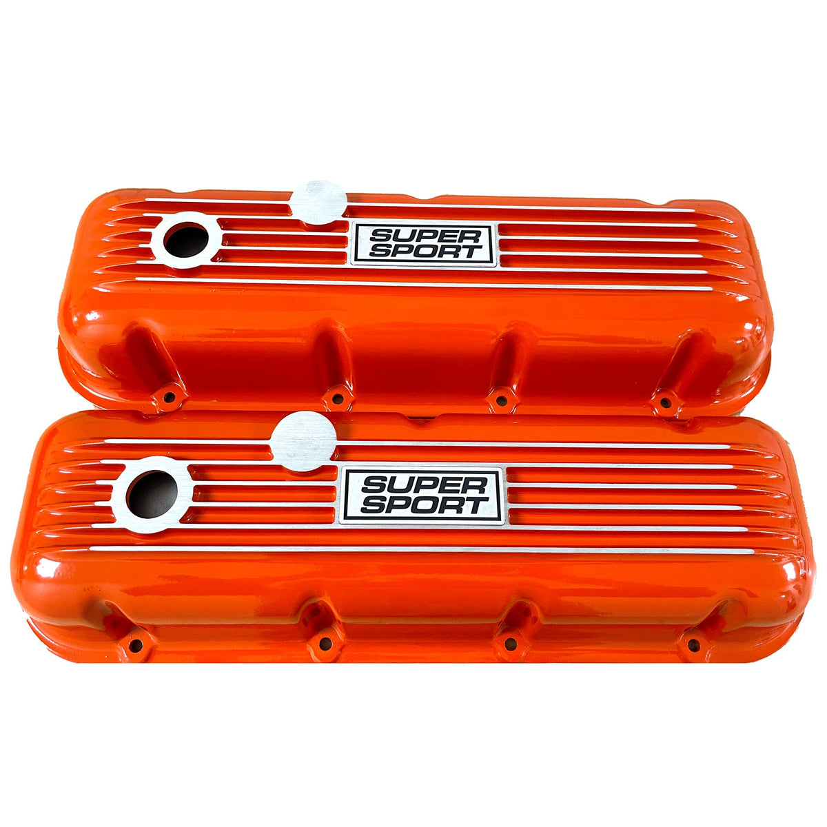 Big Block Chevy Super Sport Block Logo Valve Covers - Orange – Ansen USA