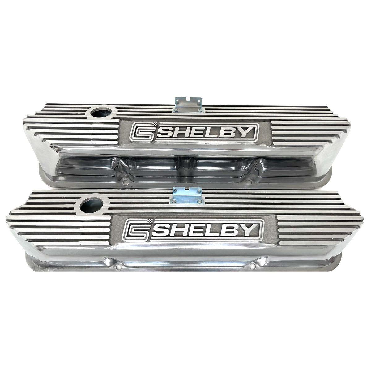 Ford FE Tall Valve Covers - CS Shelby Die-Cast Logo - Polished – Ansen USA