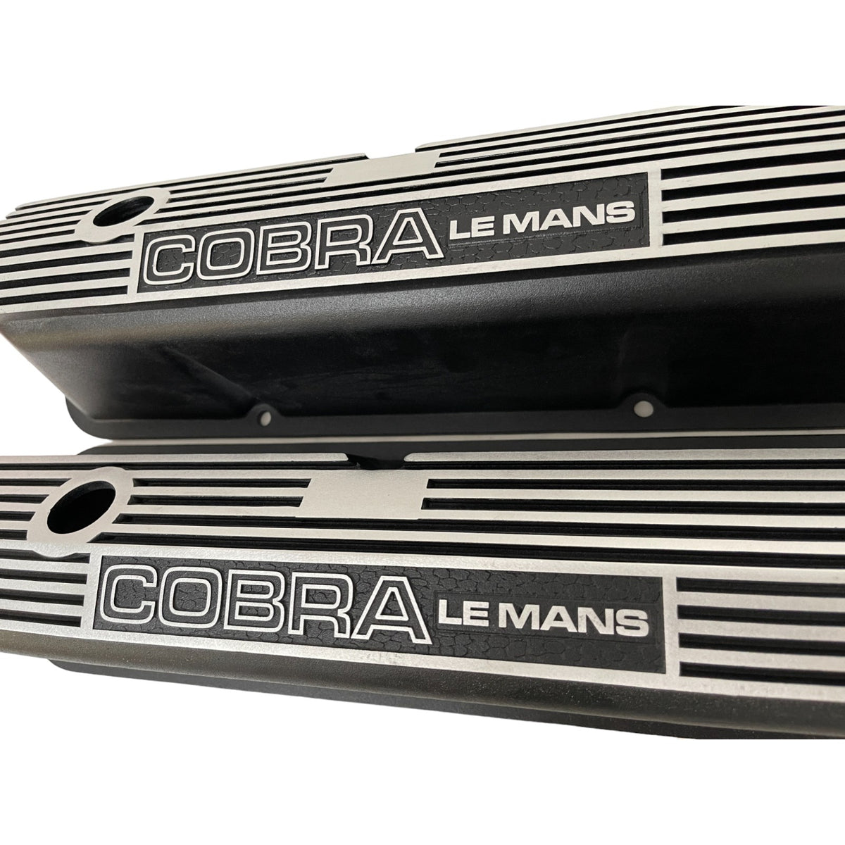Ford COBRA LE MANS FE Tall Valve Covers - Engraved Logo - Black – Ansen USA