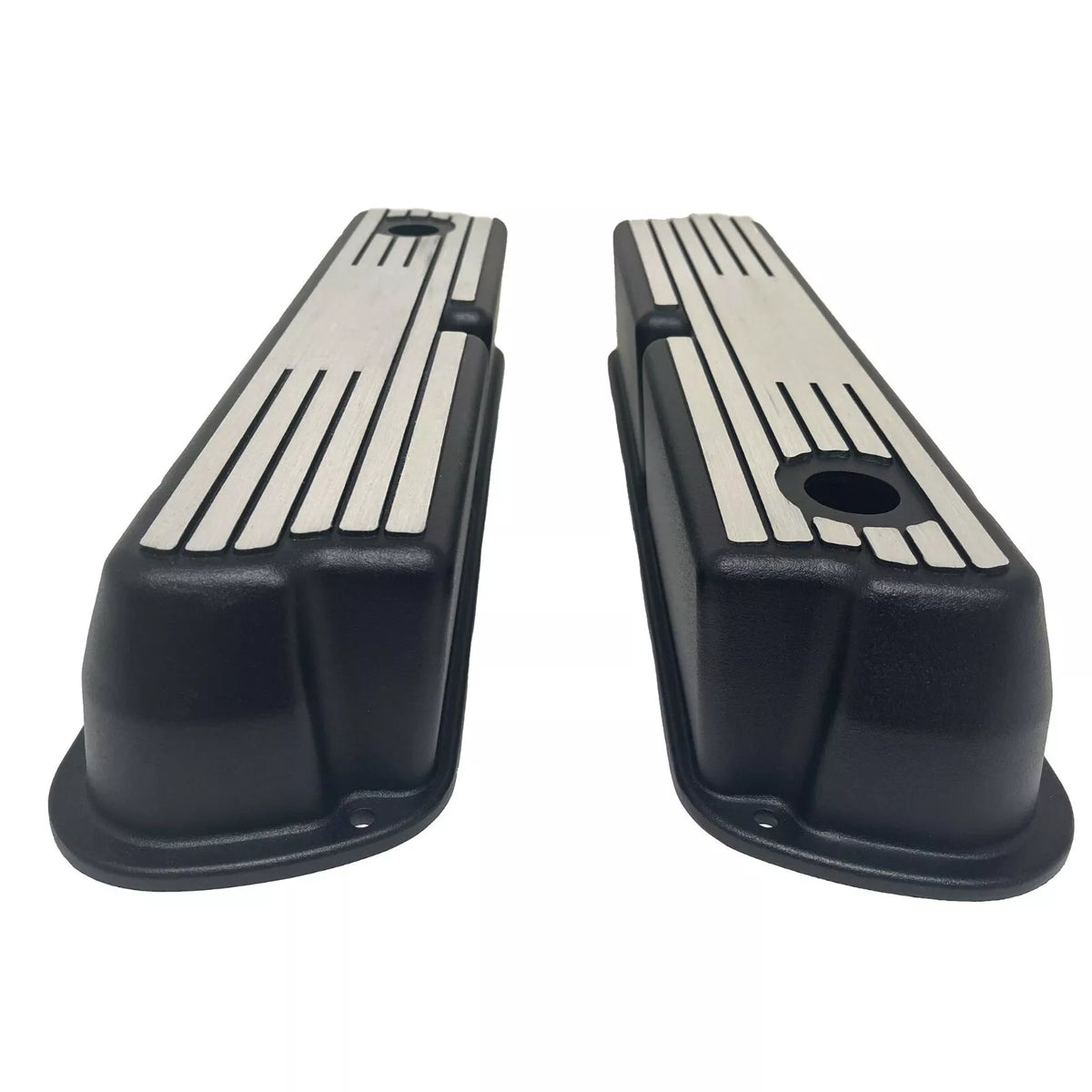 Ford Small Block 289 351W Tall Valve Covers - Wide Fin - Custom - Blac ...