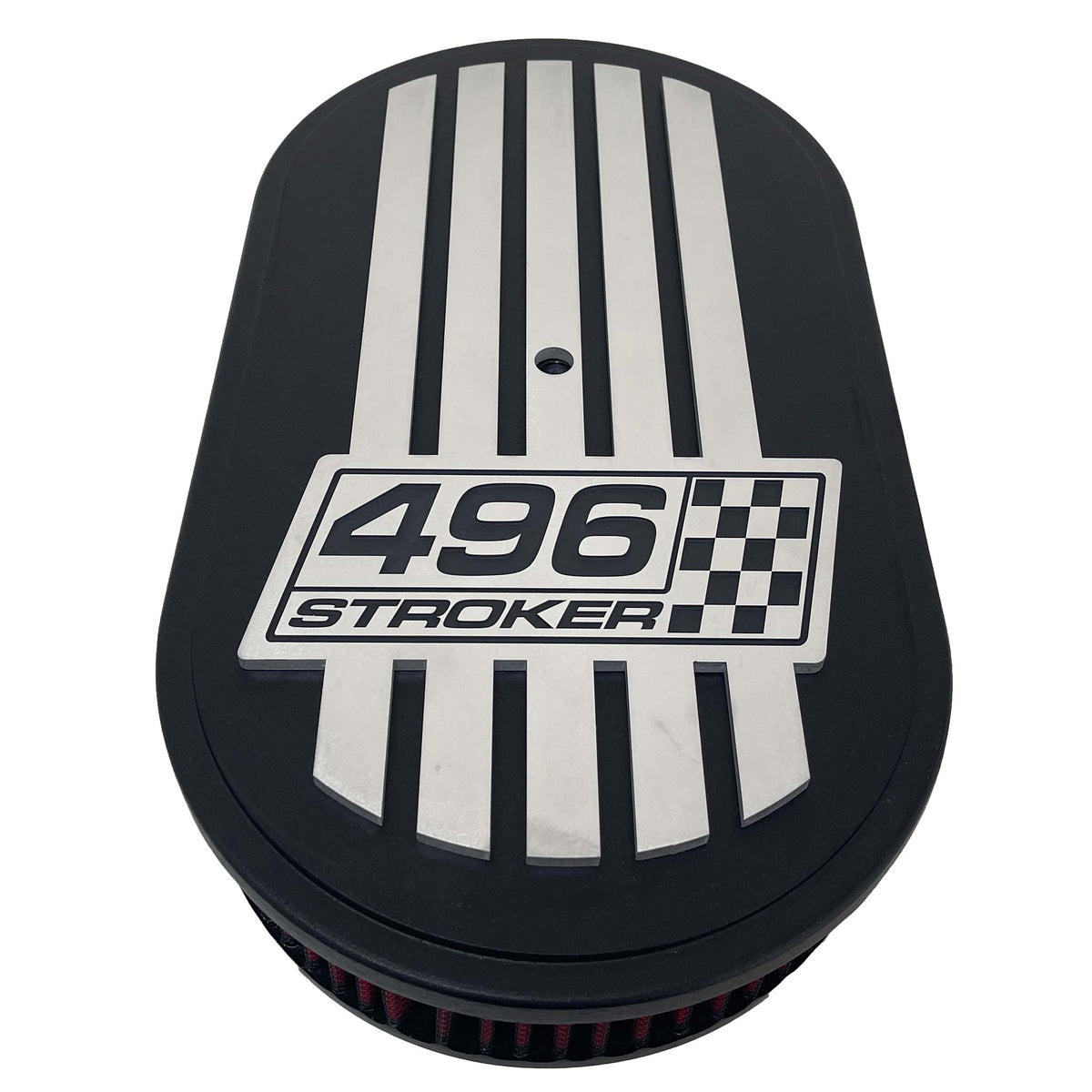 Chevy 496 Stroker 15" Oval Billet Top Air Cleaner Kit - Black – Ansen USA