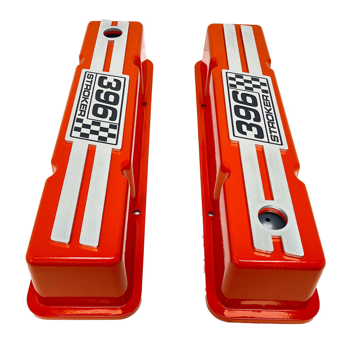 396 STROKER Raised Billet Top Valve Covers - Orange – Ansen USA