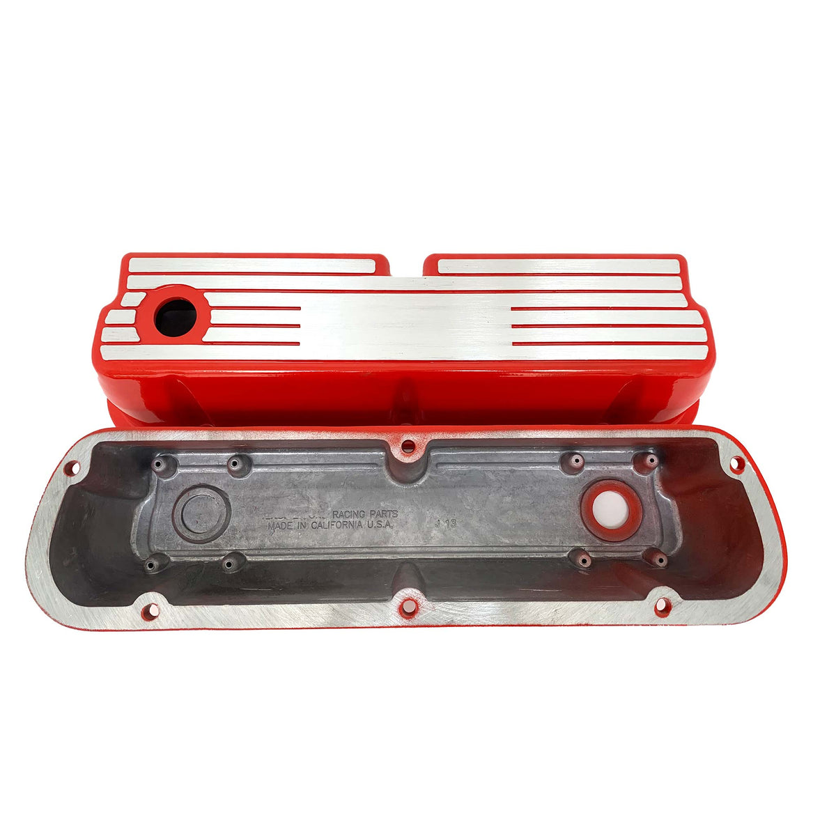 Ford Small Block 289 351W Tall Valve Covers - Wide Fin - Custom - Red ...