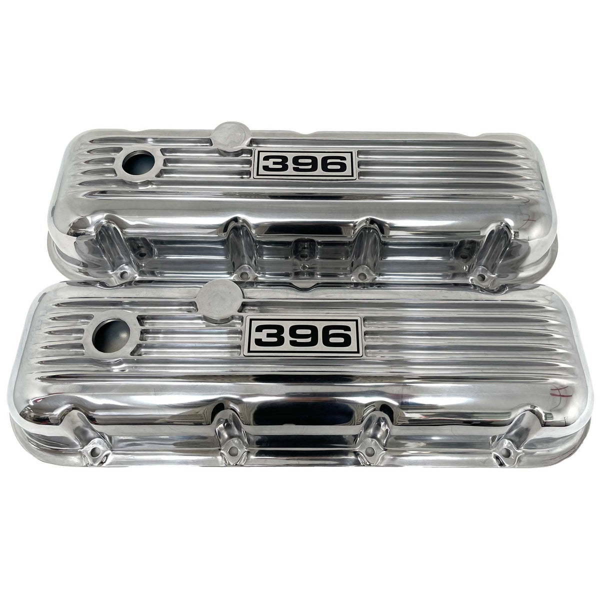 Big Block Chevy 396 Finned Valve Covers - Polished – Ansen USA