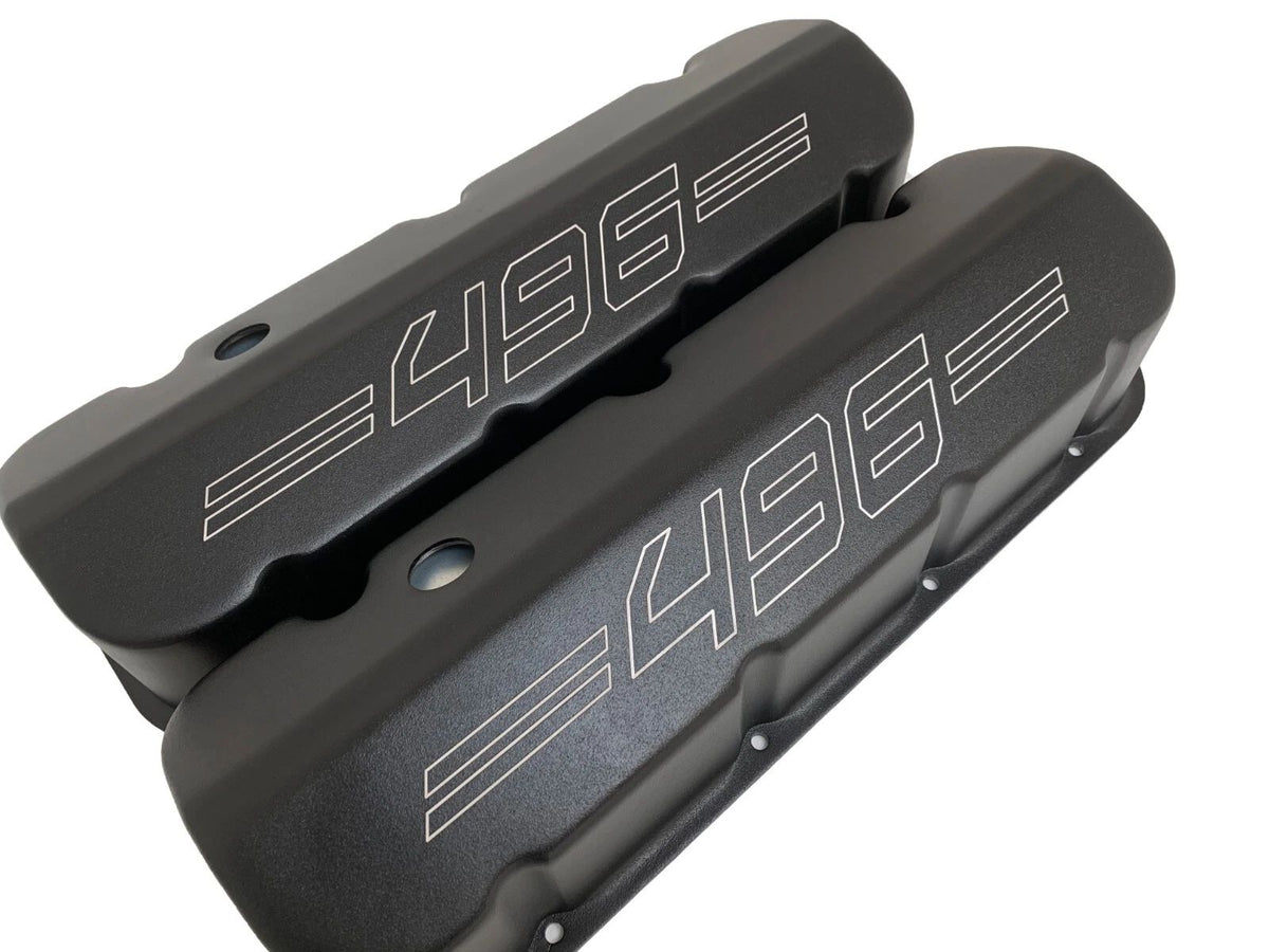 Big Block Chevy 496 Tall Valve Covers - Outline Logo - Black – Ansen USA