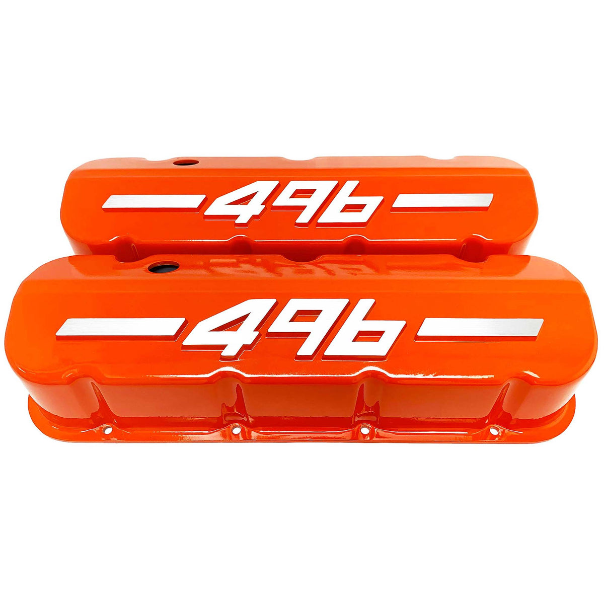 Big Block Chevy 496 - RAISED LOGO - Tall Valve Covers - Orange – Ansen USA