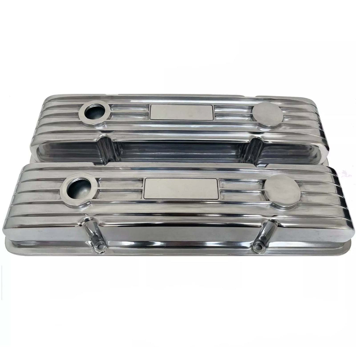 Small Block Chevy Classic Finned Custom Valve Covers - Polished – Ansen USA