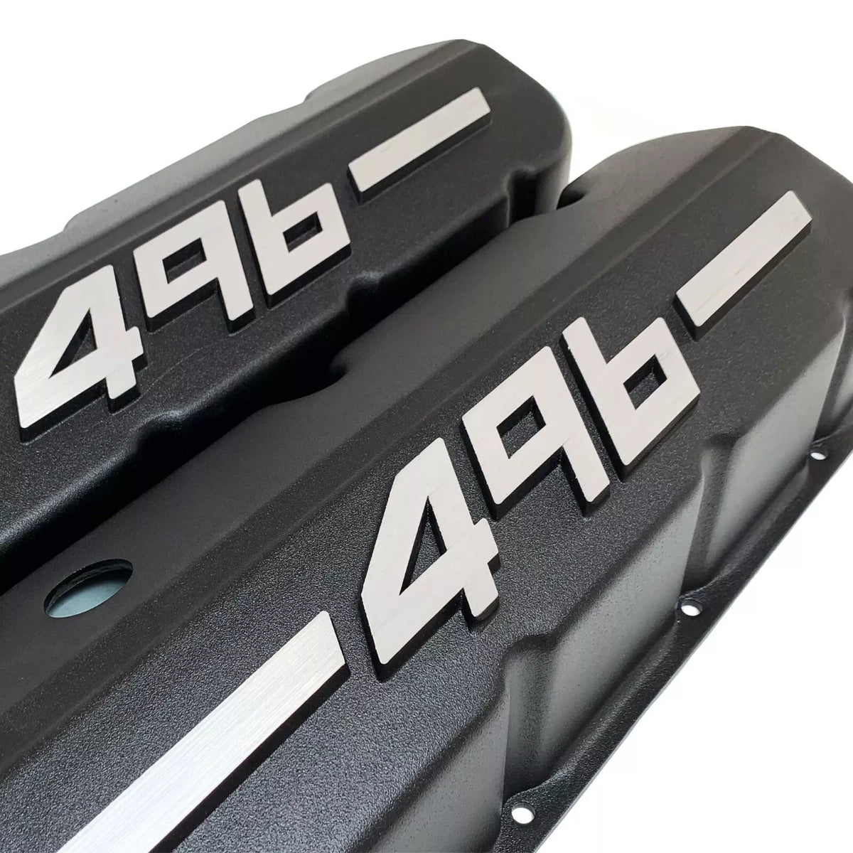 Big Block Chevy 496 - RAISED LOGO - Tall Valve Covers - Black – Ansen USA