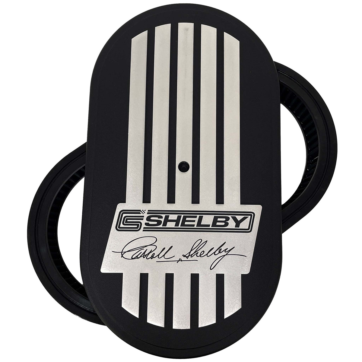 CS Shelby Logo - 15" Air Cleaner Kit - Billet Top - Black – Ansen USA