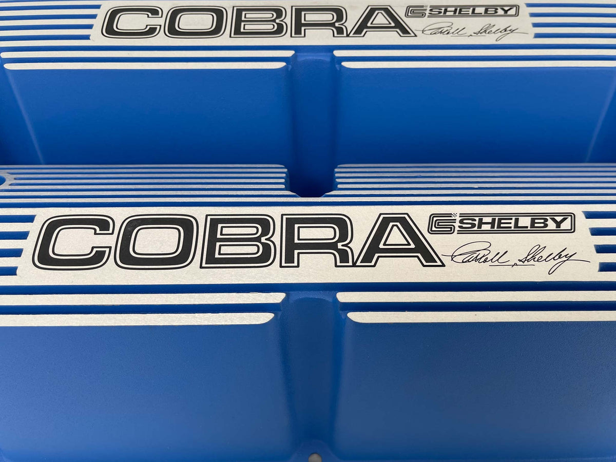 Ford Small Block Pentroof COBRA C.S. Shelby Valve Covers - Blue – Ansen USA