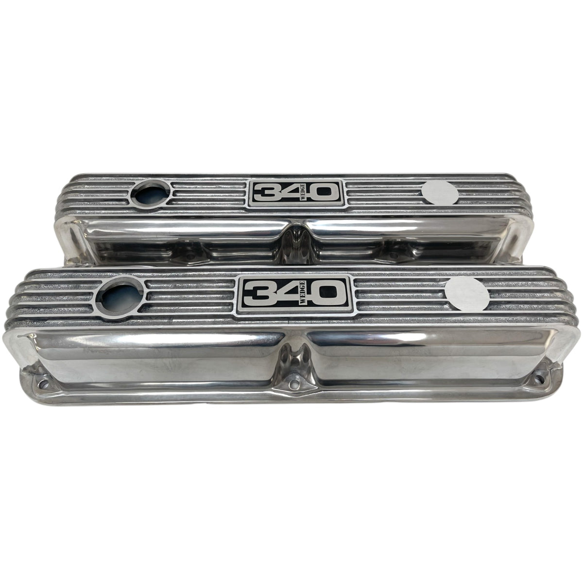 Mopar 340 Wedge Finned Valve Covers - Die-Cast Aluminum - Polished ...