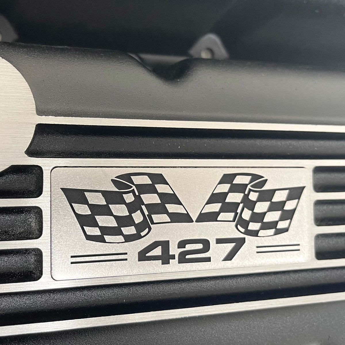 Big Block Chevy 427 Flag Logo Valve Covers & 13" Air Cleaner - Black ...