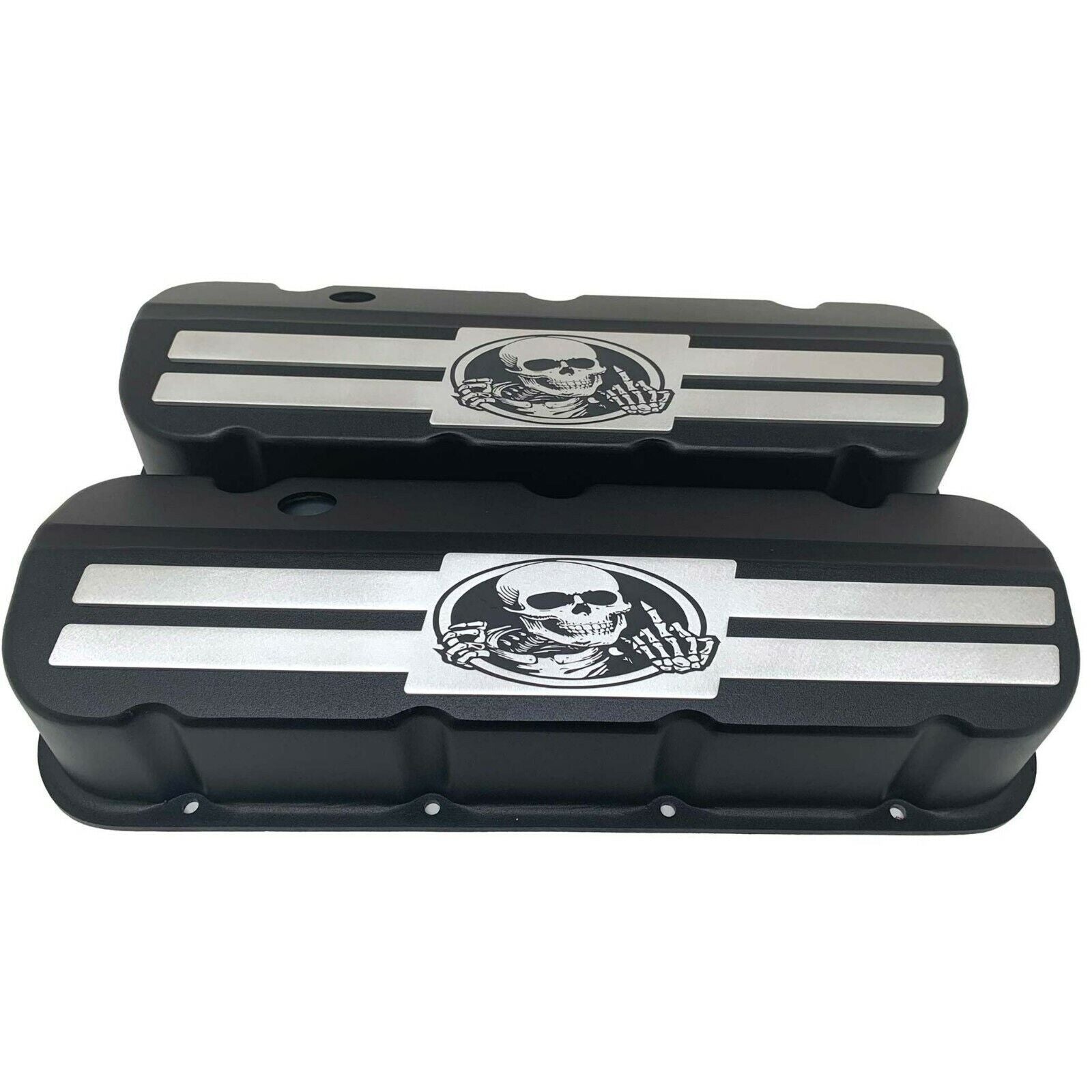 Big Block Chevy F-U Skeleton Tall Valve Covers - Billet Top - Black ...
