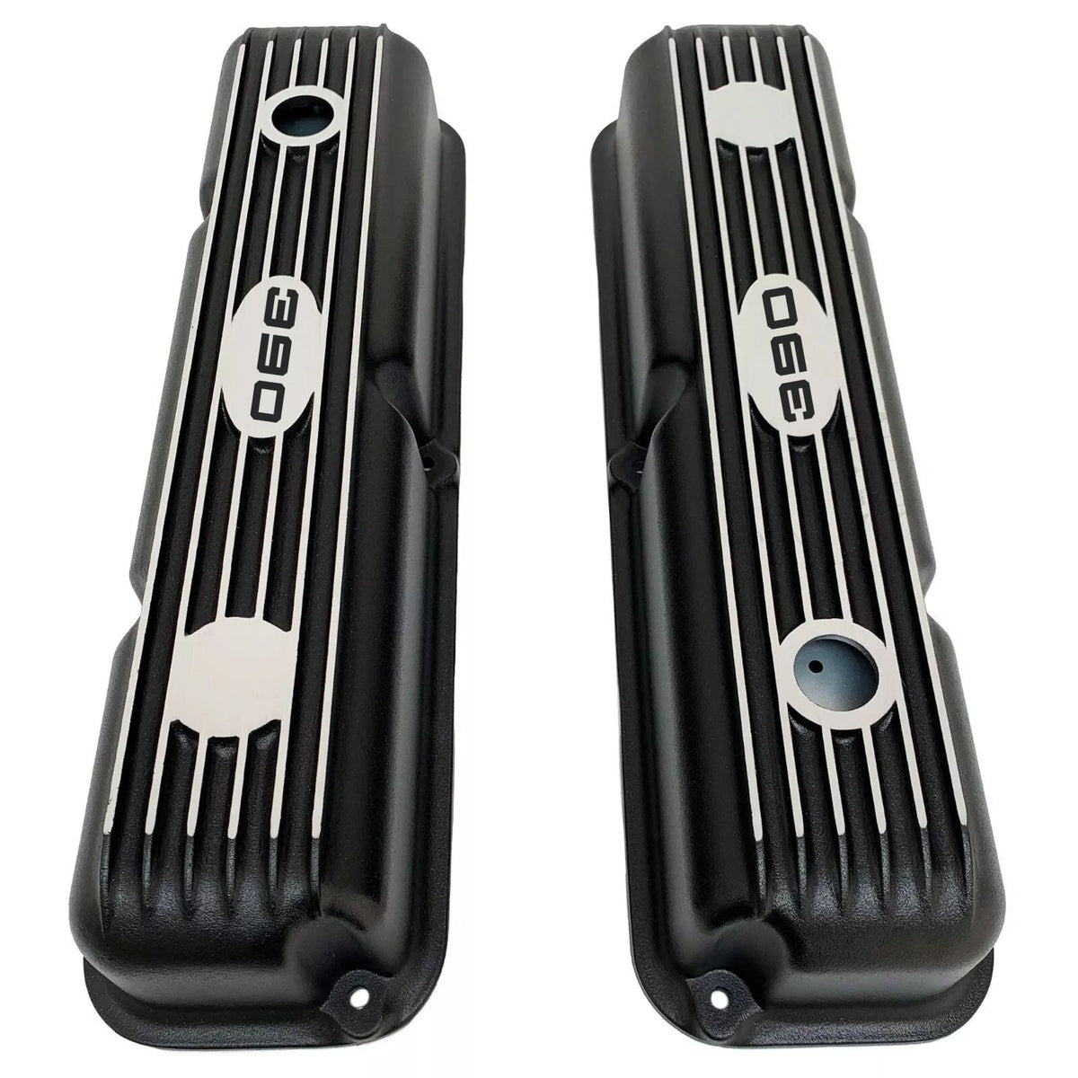 Ford FE 390 Short Finned Valve Covers - Black – Ansen USA