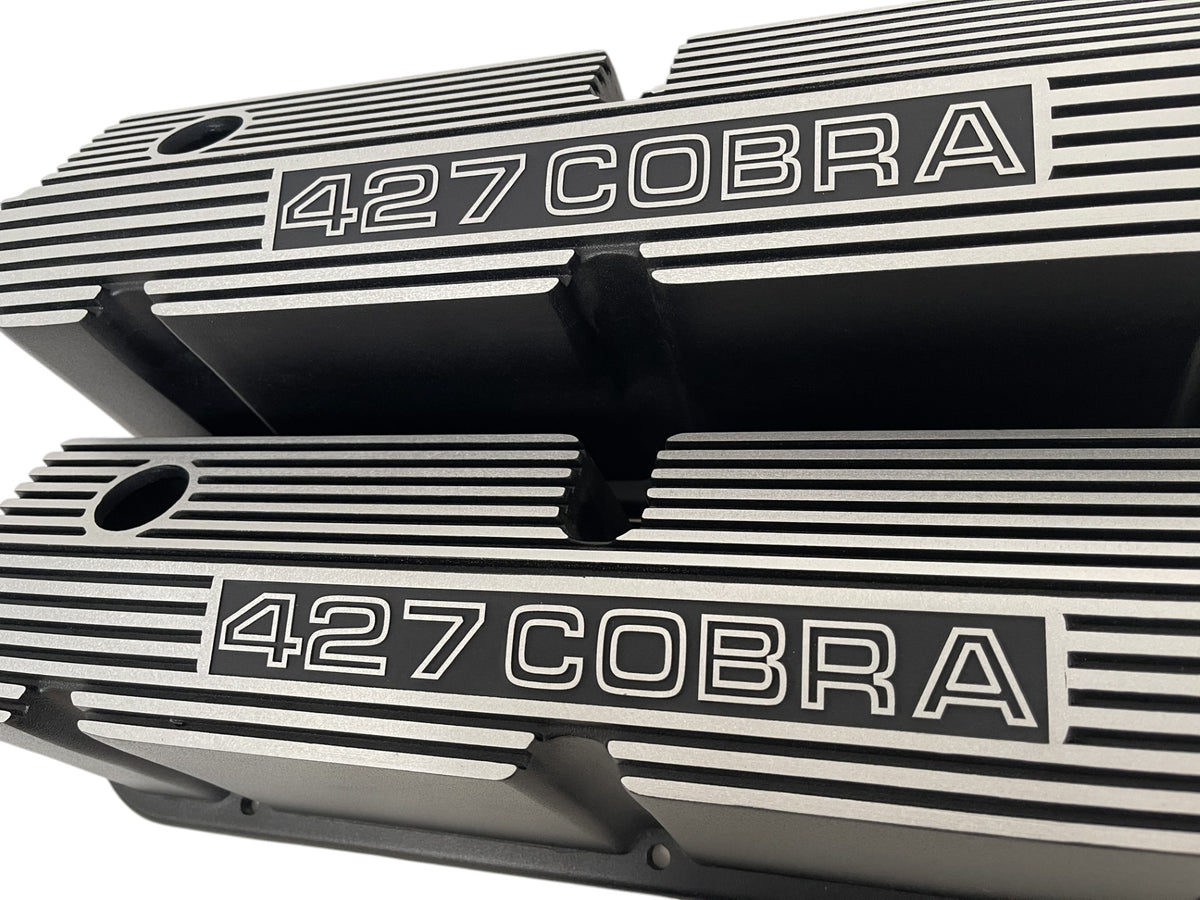 Ford Small Block Pentroof 427 Cobra Valve Covers - Open Letter - Black ...
