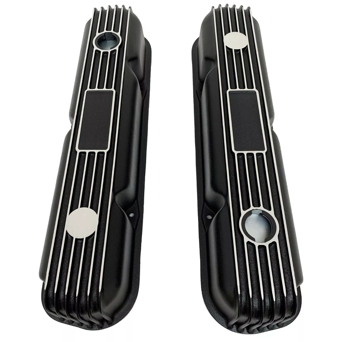 Mopar 318, 340, 360 Finned Valve Covers - Die-Cast - No Logo - Black ...