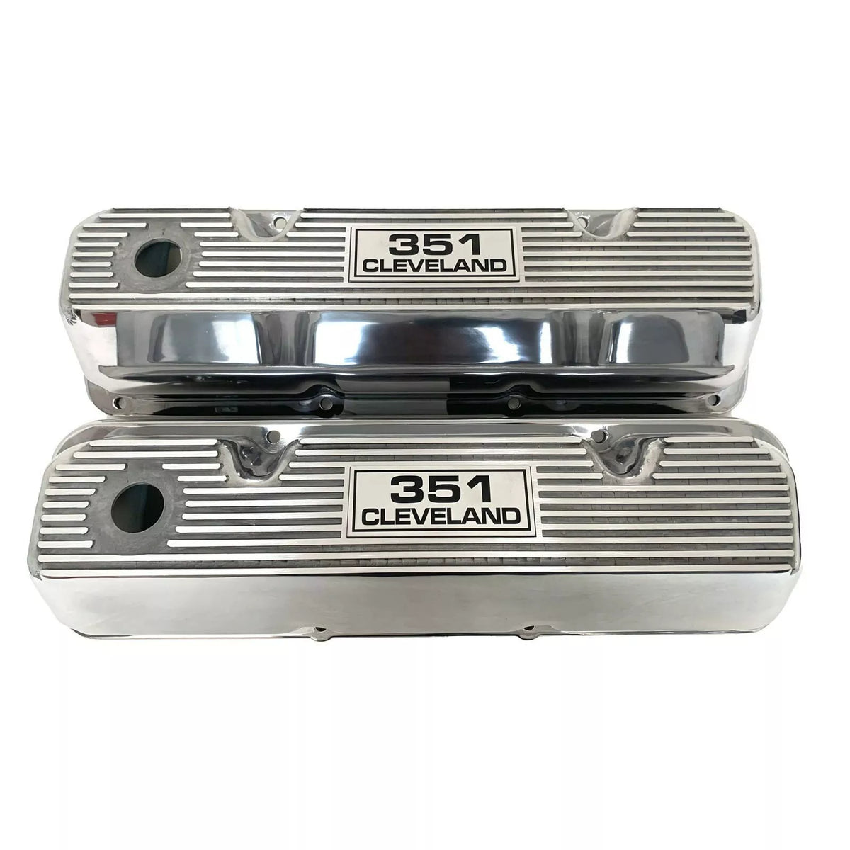 Ford 351 Cleveland - Finned Valve Covers - Polished – Ansen USA