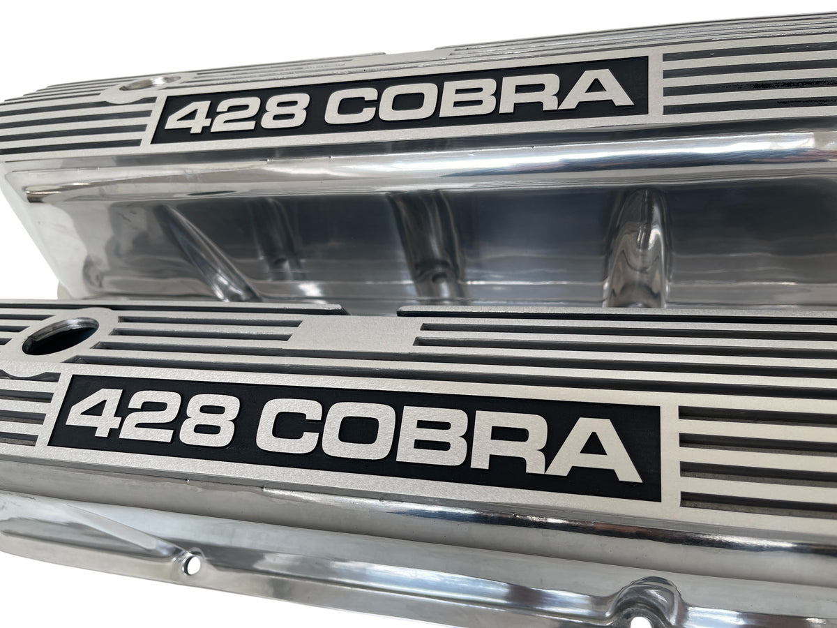 Ford FE Tall 428 Cobra Valve Covers - Long Plate - Polished – Ansen USA