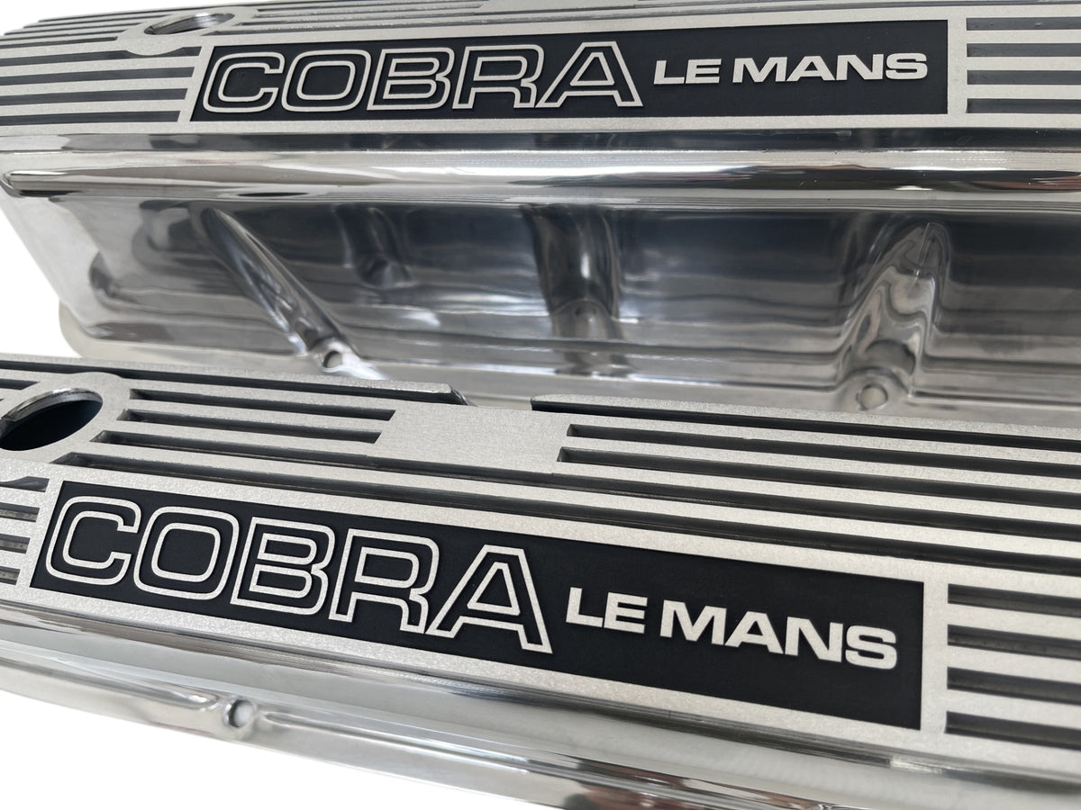 Ford COBRA LE MANS FE Tall Valve Covers - Engraved Logo - Polished ...